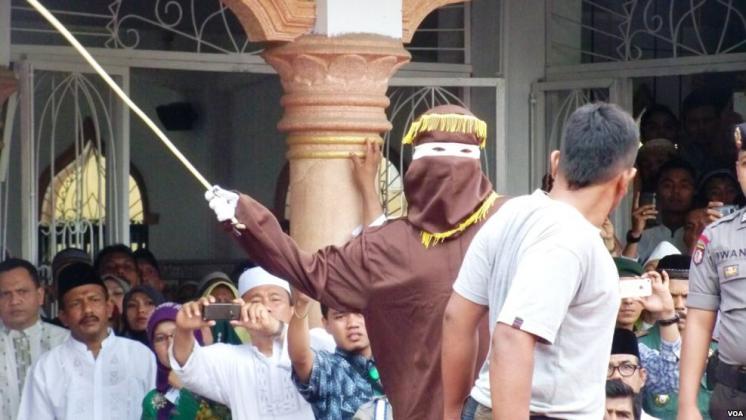 Indonesia's first ever female flogging squad in action