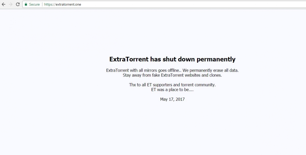 ExtraTorrent follows footsteps of Kickass Torrent and Torrentz.eu and ...