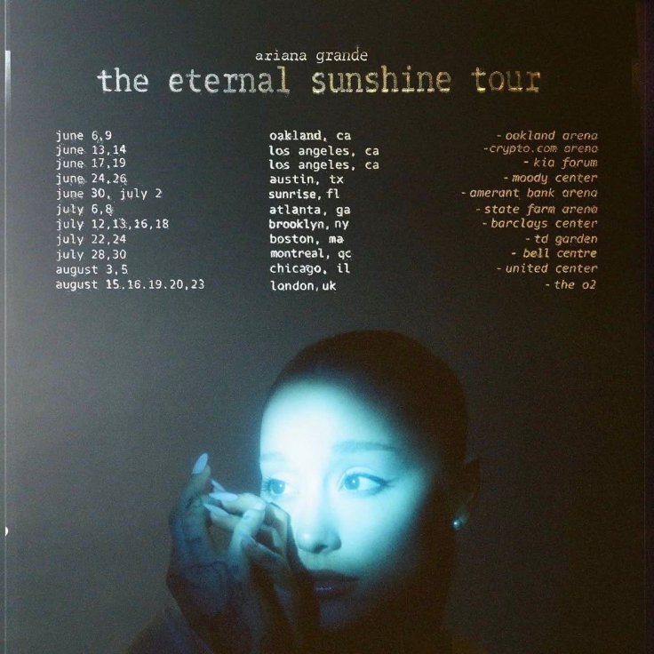 Ariana Grande's Eternal Sunshine Tour: Every Song Fans Can Expect Live Show